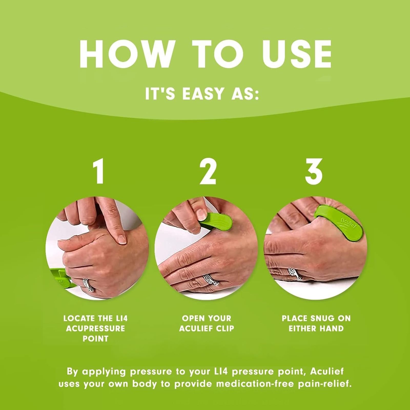 Aculief Wearable Acupressure Support Clip – Stress Management Clip – X ...