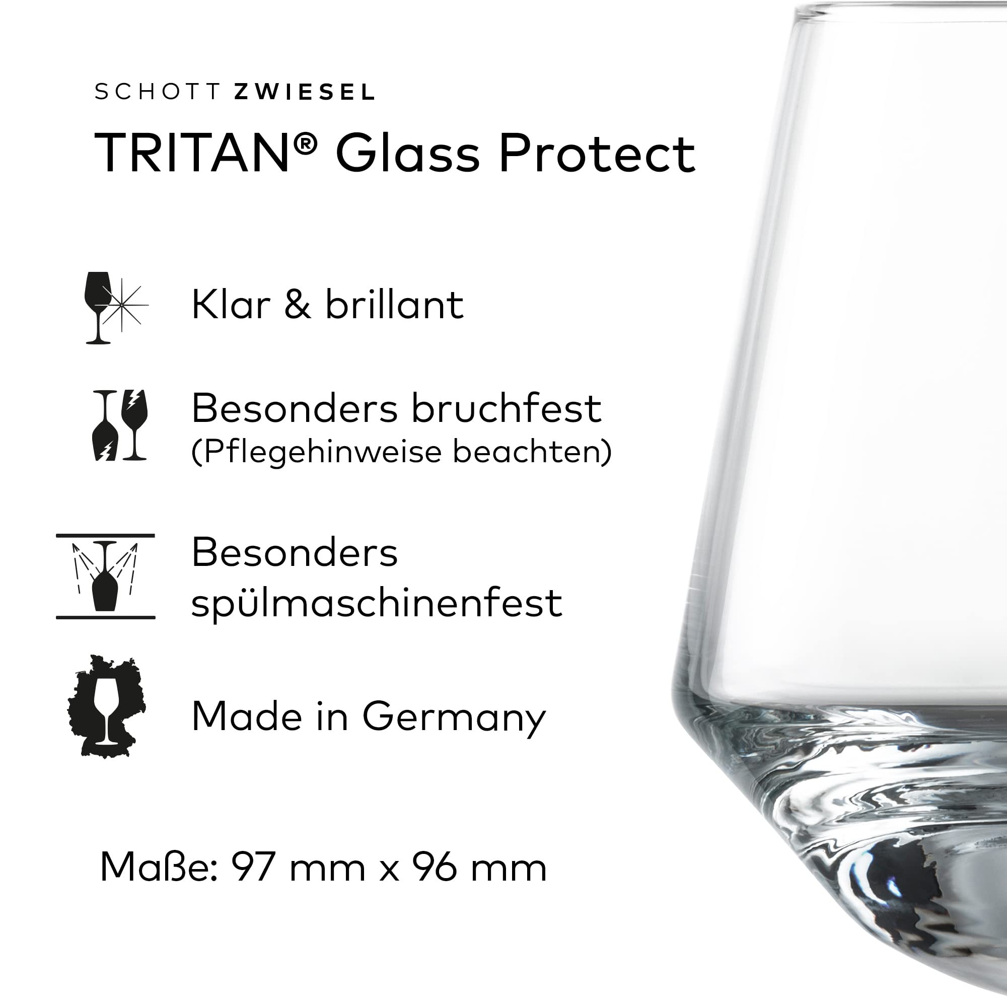 Zwiesel Glas Pure German Crystal Glassware Collection, 2 Count Dancing ...