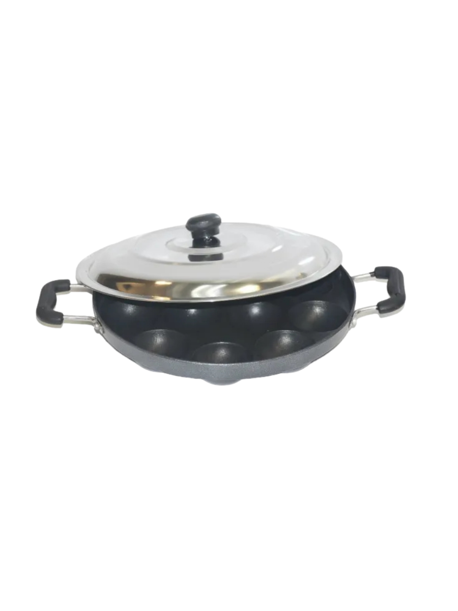 Tabakh AppamPatra Paniyaram Non Stick Appam Pan with Stainless Steel ...
